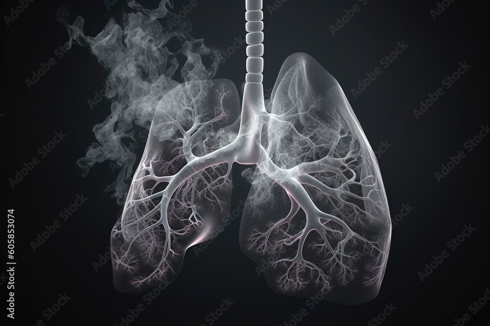 Human Lungs with smoke, Lung disease from smoking, pm 2.5 and air ...
