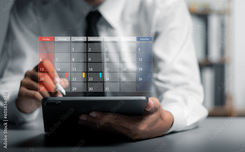 Time management concept..Highlight appointment reminders and meeting ...