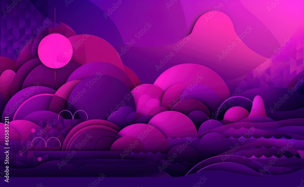colorful purple shapes and abstract background design, in the style of ...