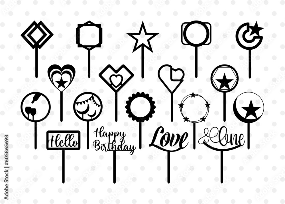 Cake Topper SVG, Birthday Silhouette, Topper Svg, Baby Announcement ...