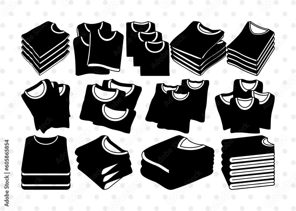 Folded Tshirt SVG, Polo Tshirt Silhouette, Tshirt Icon Svg, Folded ...