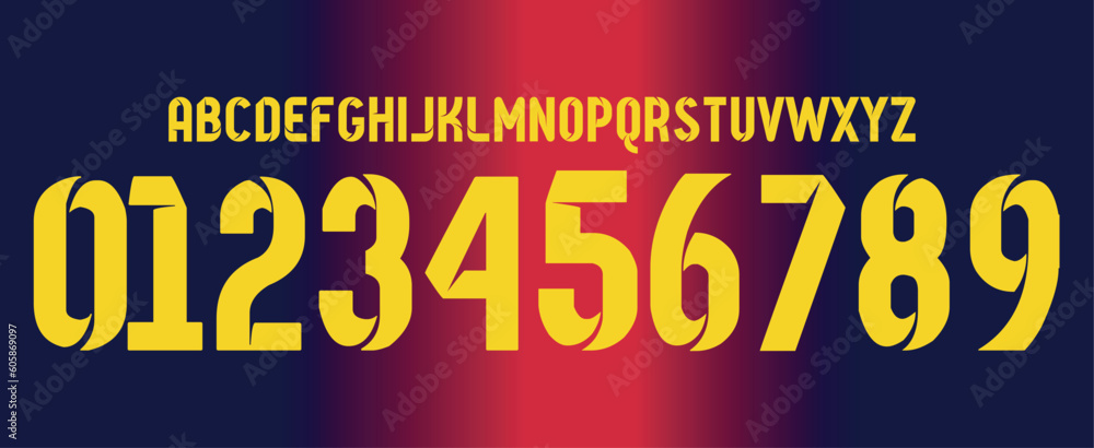 font vector team 2012 kit sport style font. football style font with ...