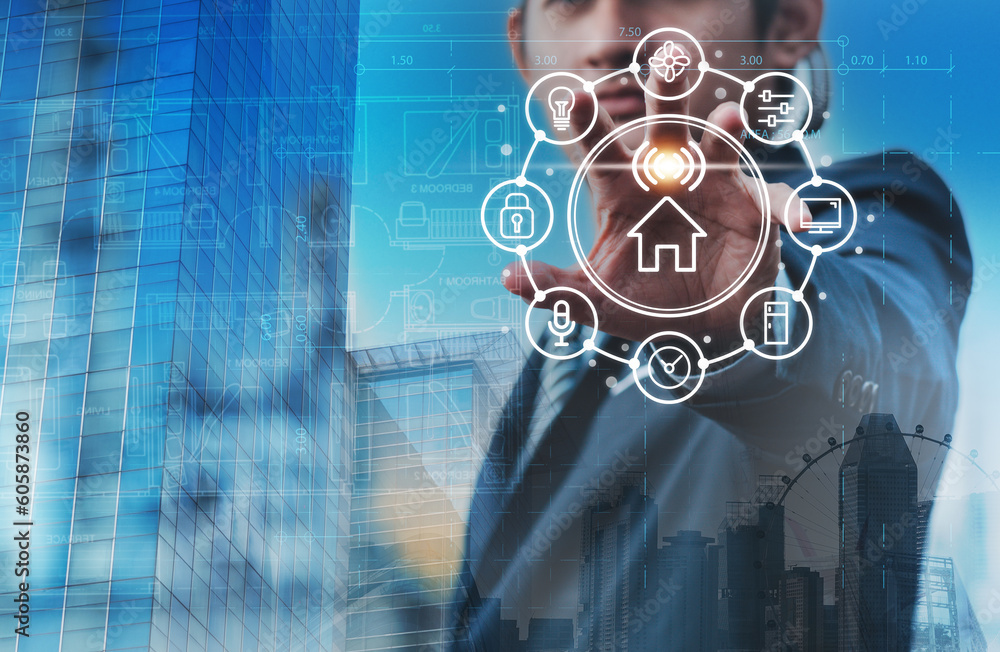 Foto de iot, technology, architect, blueprint, engineer, smart home ... Foto de iot, technology, architect, blueprint, engineer, smart home ...