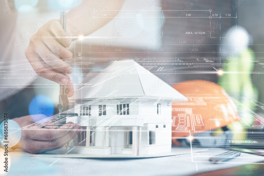 architecture, blueprint, measurement, calculate, project, engineer ...