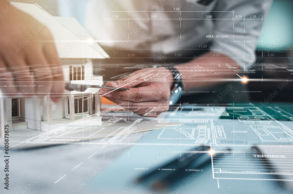 architecture, blueprint, measurement, calculate, project, engineer ...