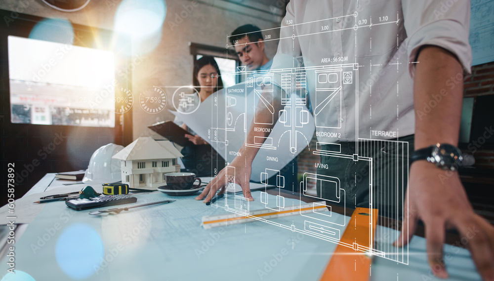 architecture, blueprint, measurement, calculate, building, engineer ...