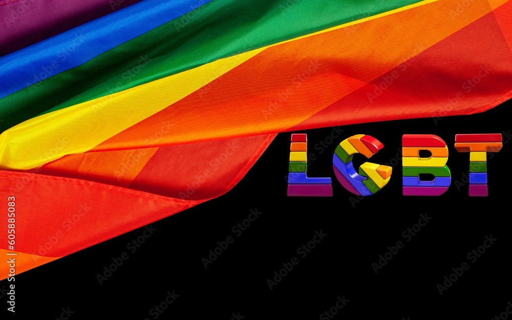 Equality for LGBT illustration background with colorful block letters ...