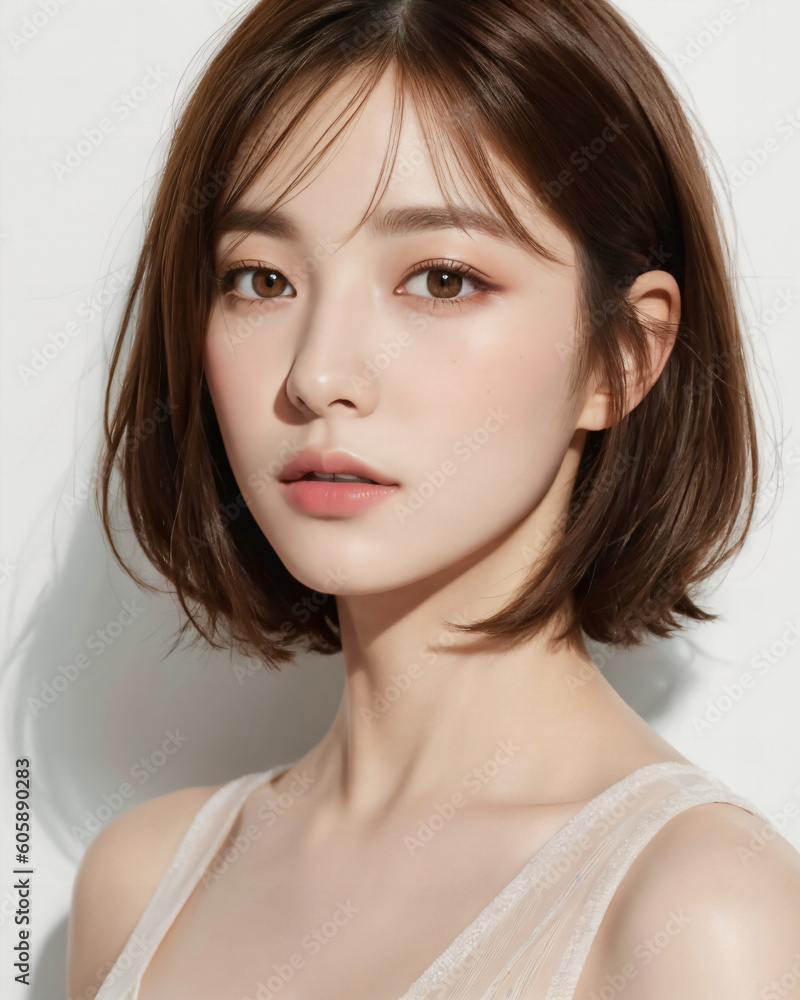 Portrait of beautiful japanese women wearing ballet dress with simple ...