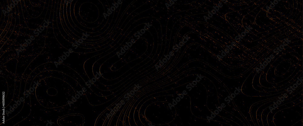 Black topographical contour line map background, topographic map ...