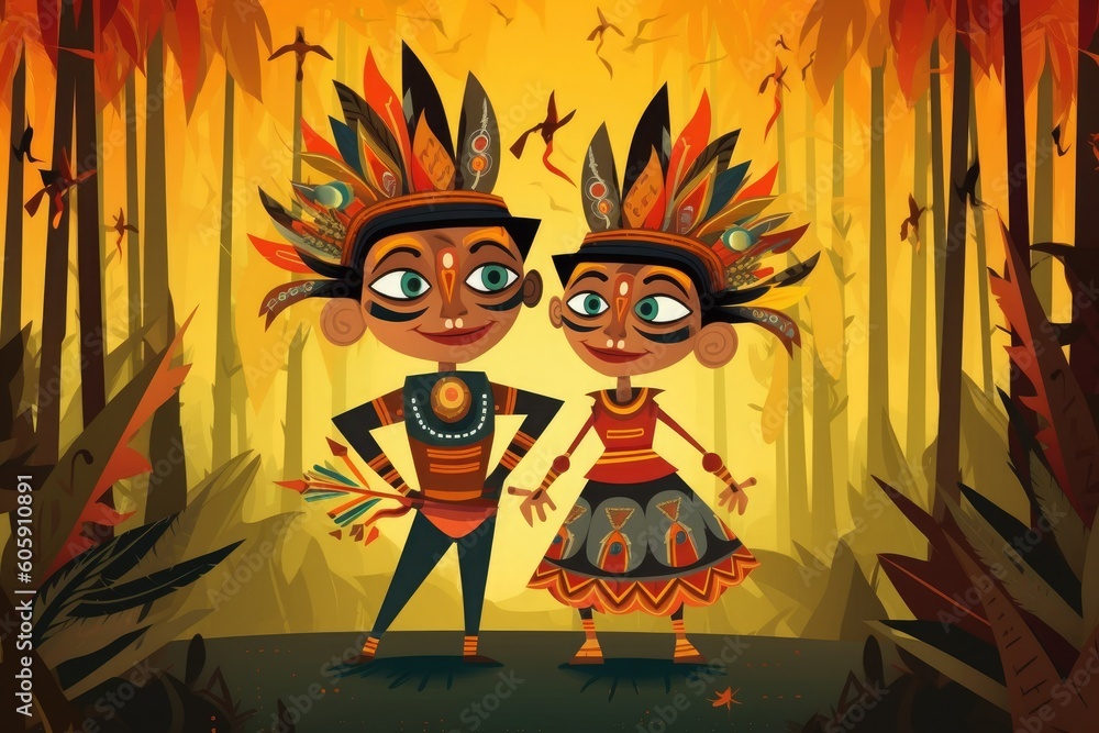 National Day, Gawai Dayak, Serawak. Cartoon Illustration. Generative AI ...