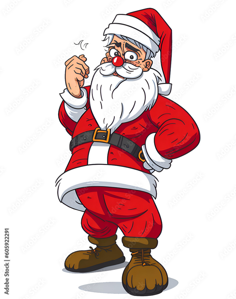 Smart Santa Claus cartoon illustration transparent background png Stock ...