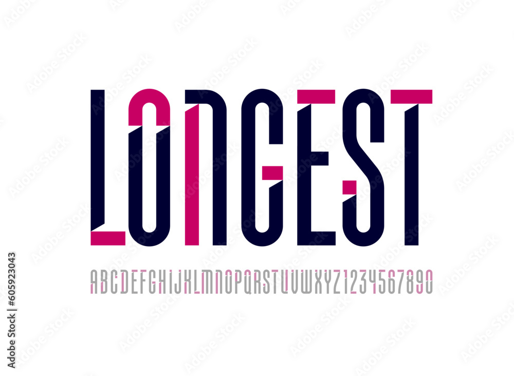 Longest font, high alphabet, croppered letters and numbers made ...