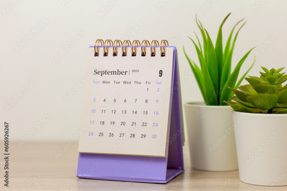 Tear-off calendar for September 2023. Desktop calendar for planning ...