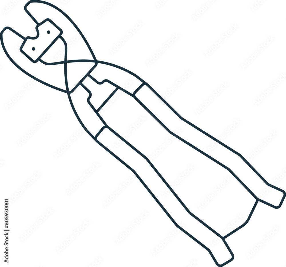 Bolt cutter icon. Monochrome simple sign from construction instruments ...