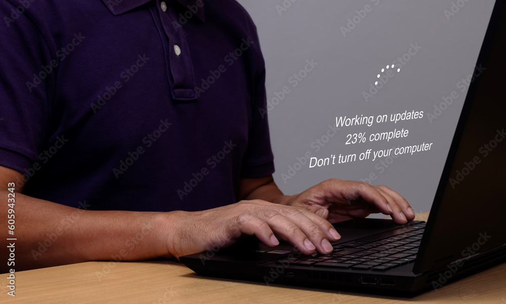 Software update process installation concept Operating system upgrade ...