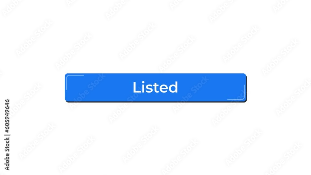 Listed animated text button. Luma matte with transparent background 4K ...