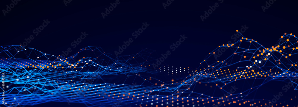Big Data visualization. Data technology illustration. Science ...