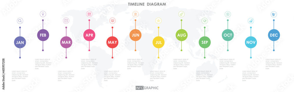 timeline infographic project quarter planner schedule diagram ...