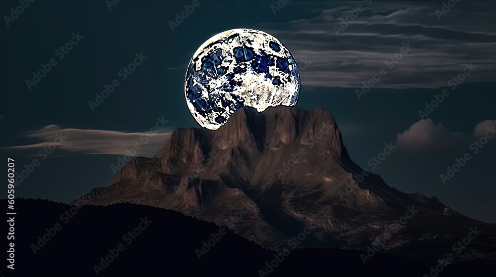 Experience the awe-inspiring spectacle of a full moon rising, captured ...