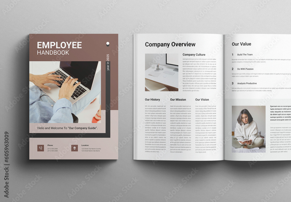 Employee Handbook Layout Stock Template | Adobe Stock