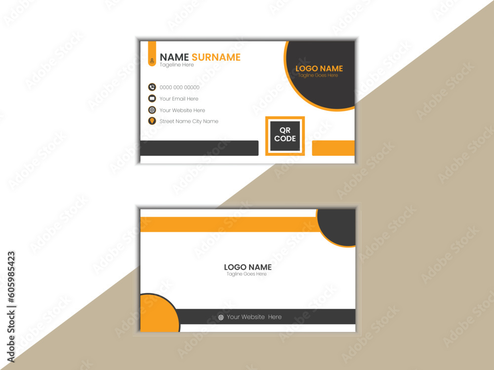 Horizontal and vertical layout. Vector illustration. Double-sided ...