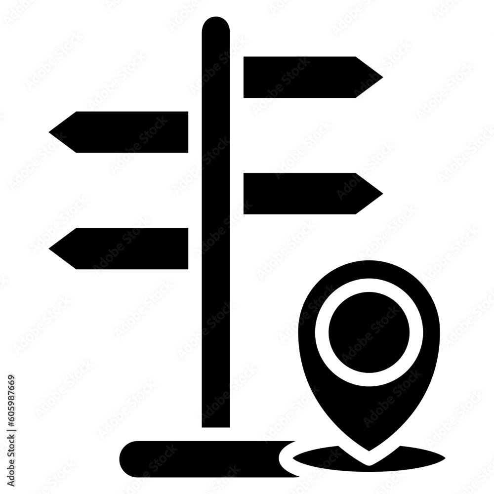 road sign, direction public transportation, vector icons for web design ...