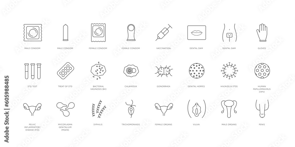 Sexual transmitted disease collection. Vector flat healthcare ...