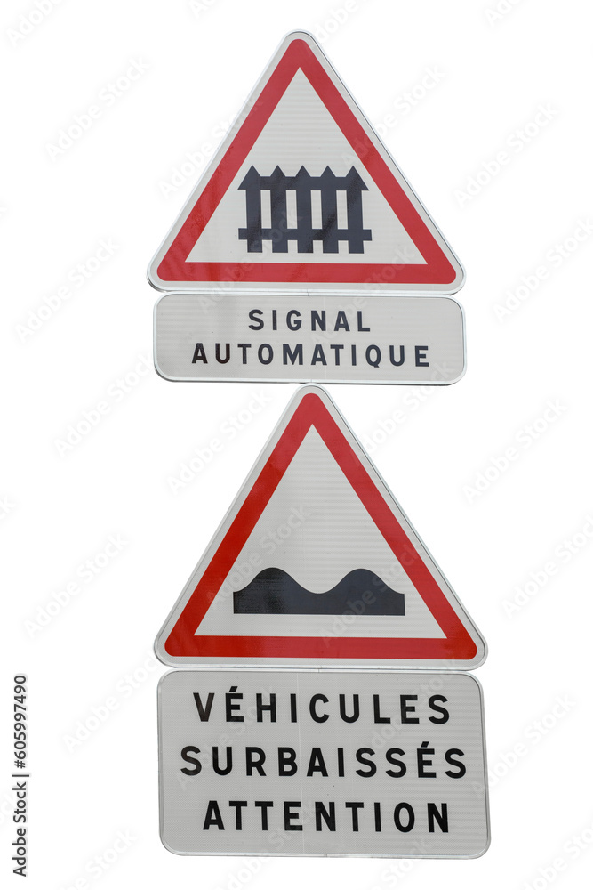 panneaux signal automatique, vehicules surbaissés attention, PNG fond ...