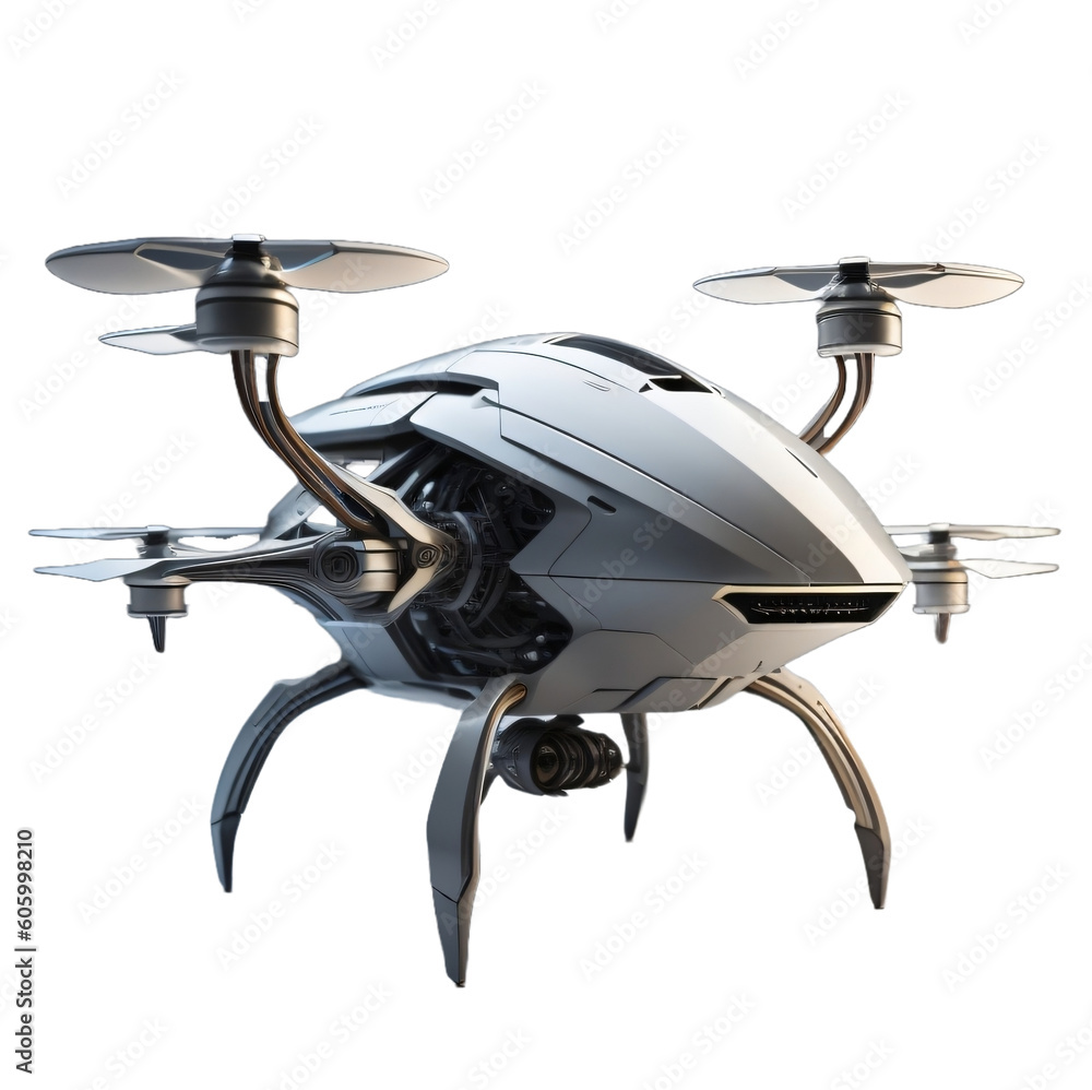 Futuristic camera drone, Advance drone, isolated, transparent ...