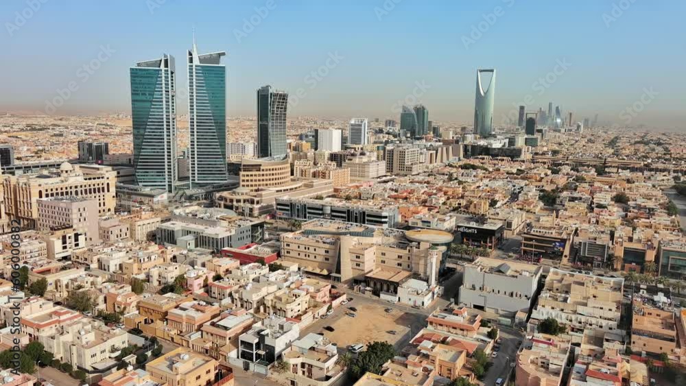 Riyadh: Aerial view of capital city of Saudi Arabia, modern city ...