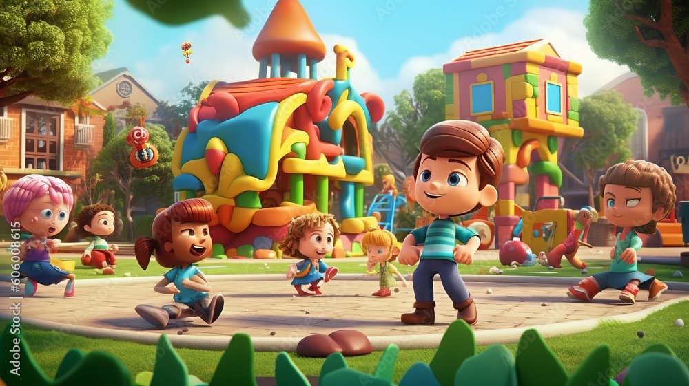 Childrens Day the dawn of childrens rights Cartoon 3D June 11th ...