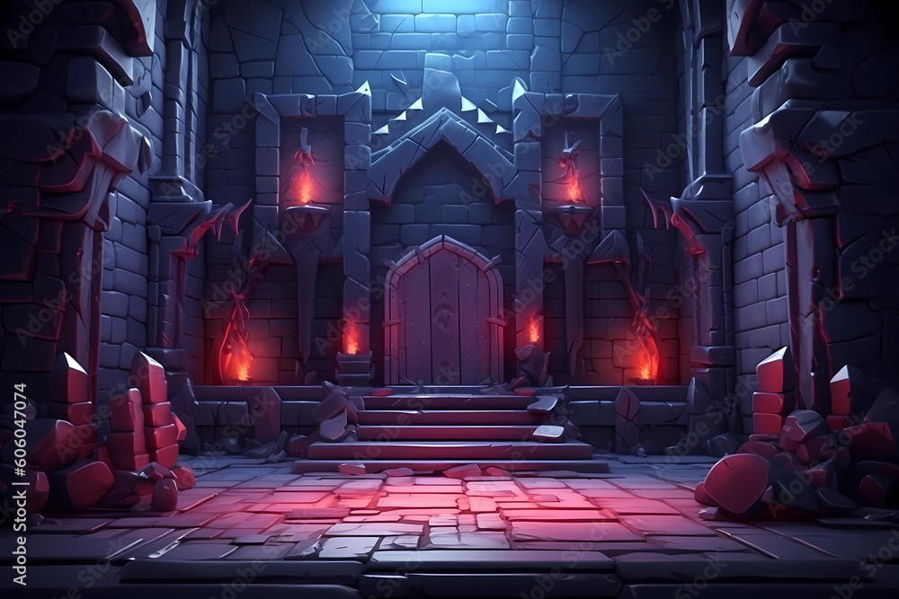 Dungeon Arena Background Illustration For Game Design Vampire Themed Battle Arena Castle Arena