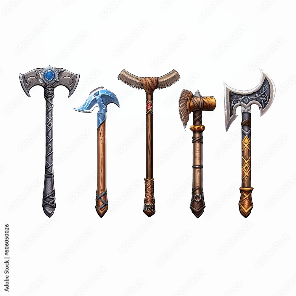 ภาพประกอบสต็อก Diverse Set of Anime-Style Weapons: Whips, Swords ...