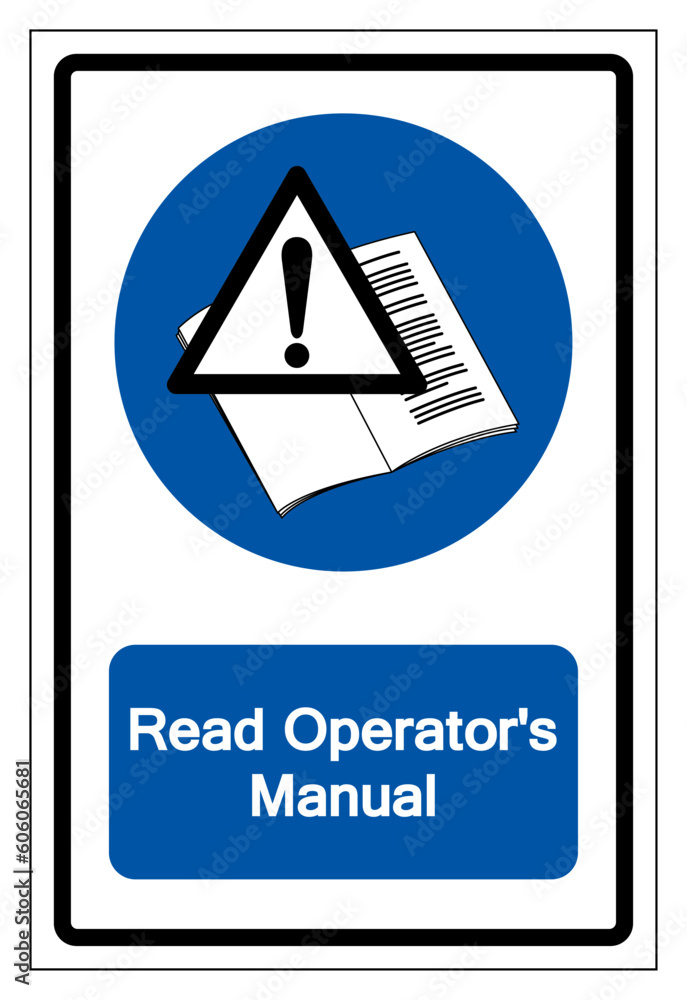 Read Operator's Manual Symbol Sign,Vector Illustration, Isolated On ...