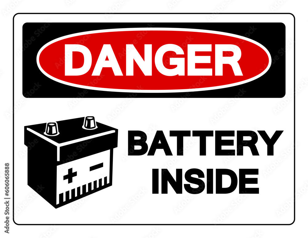 Danger Battery Inside Symbol Sign, Vector Illustration, Isolated On ...