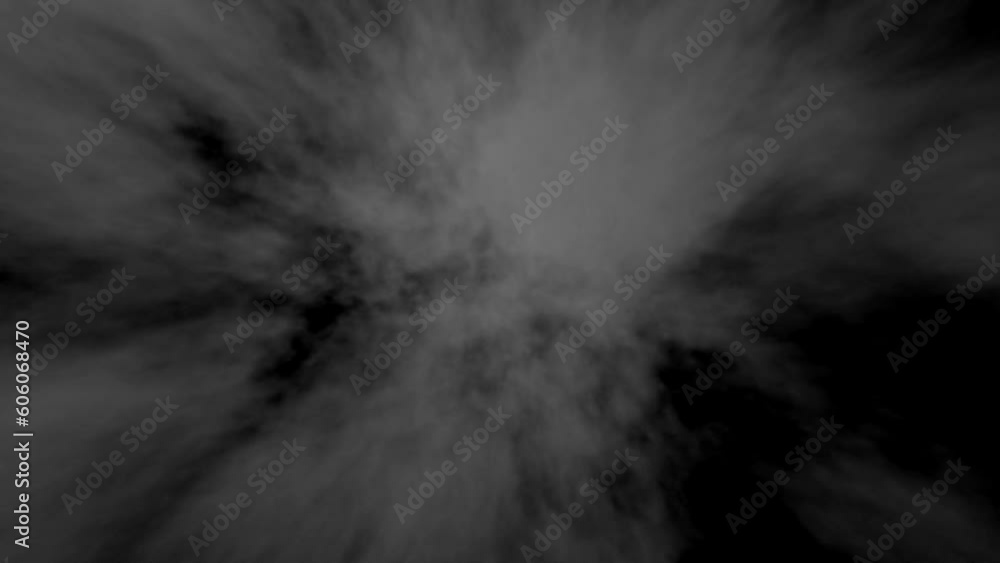 Loopable flight through black deep space nebula. 4K 3D Outer space ...