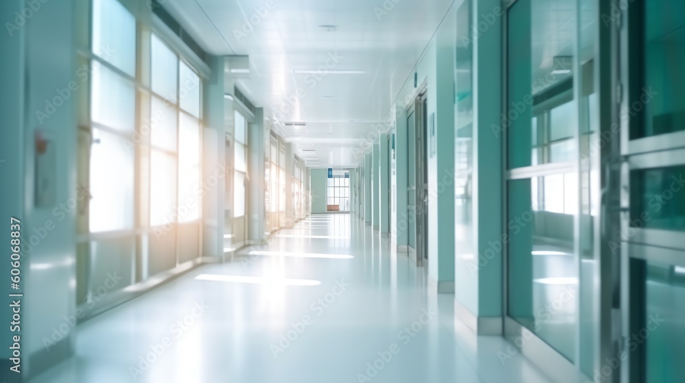 Hospital icu room hallway illustration for background template. Ai ...