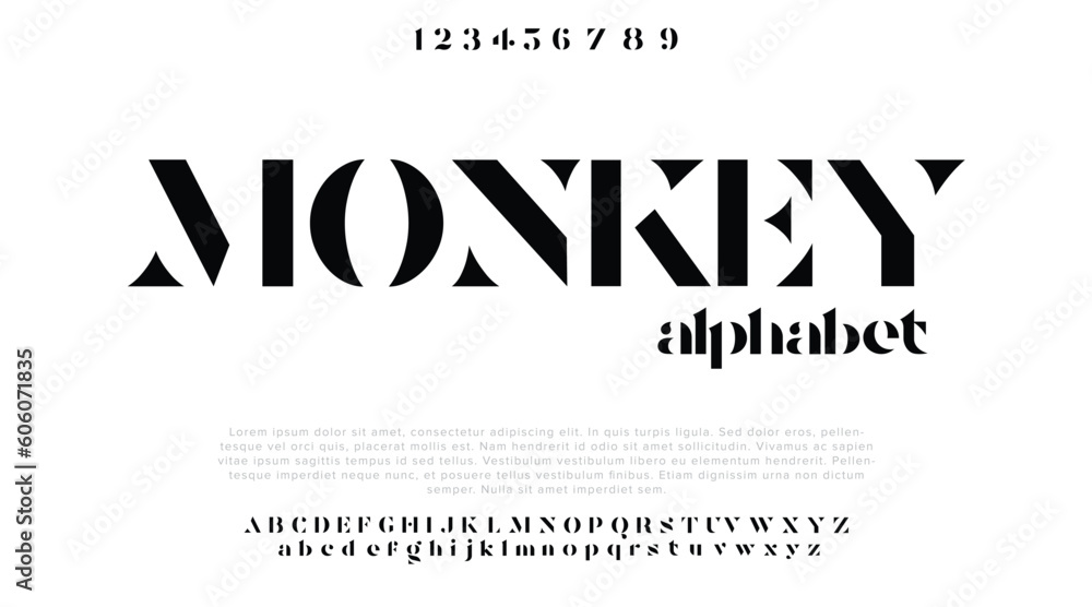 Monkey alphabet luxury and elegant font glamour style logo design Stock ...