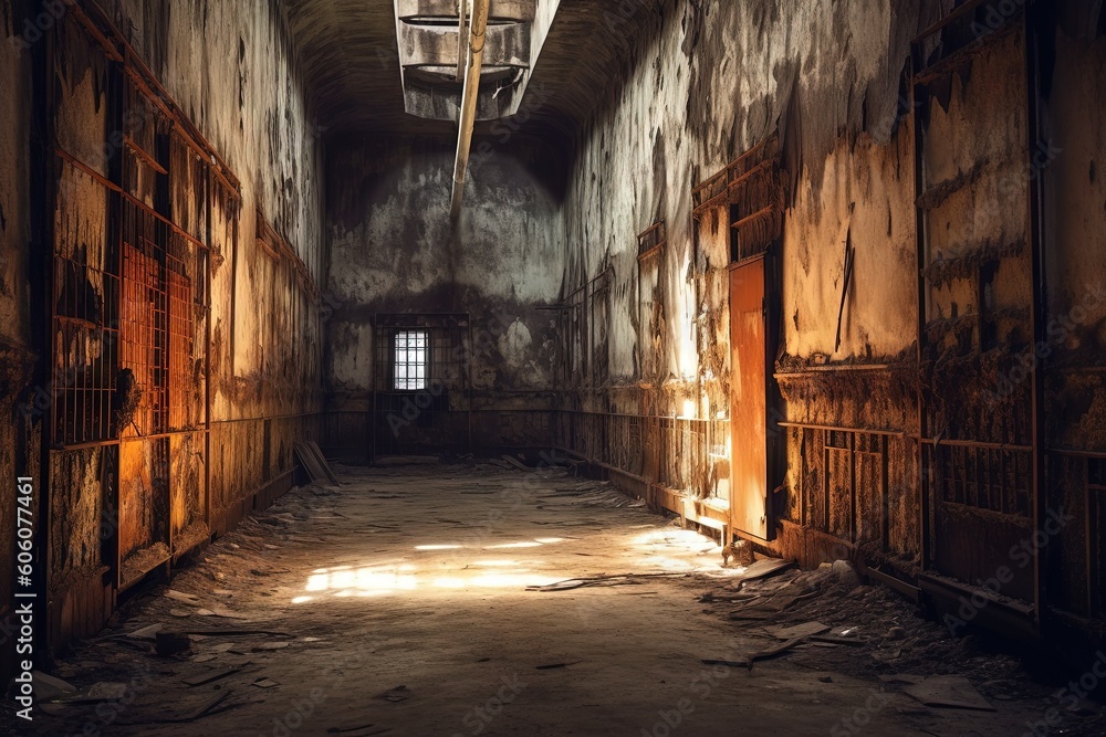 an old run down building with a light coming through the window and a ...