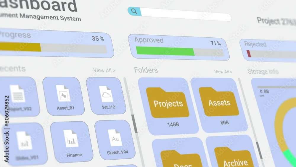 dashboard document management system software, charts and statistics on ...