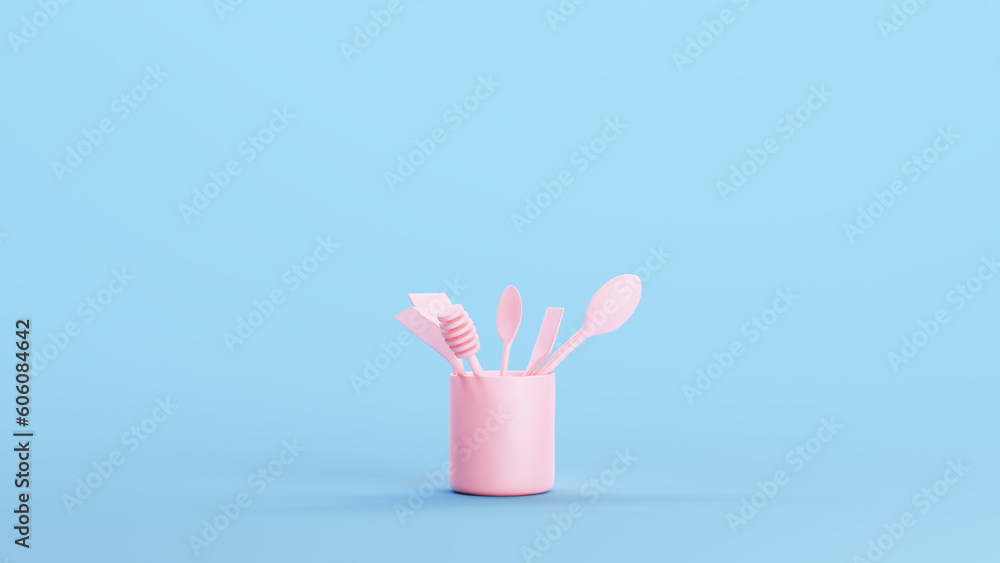 Pink Kitchen Utensils Spoon Spatula Handy Assorted Cooking Set Kitsch ...