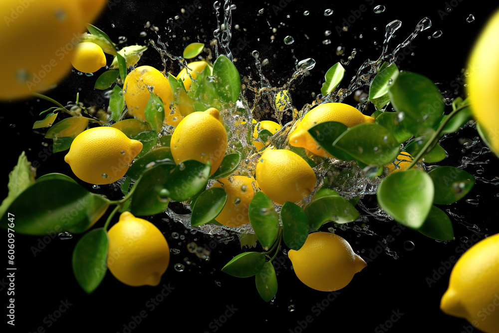 Fondo de limones orgánicos. Limones frescos y sabrosos con zumo de ...