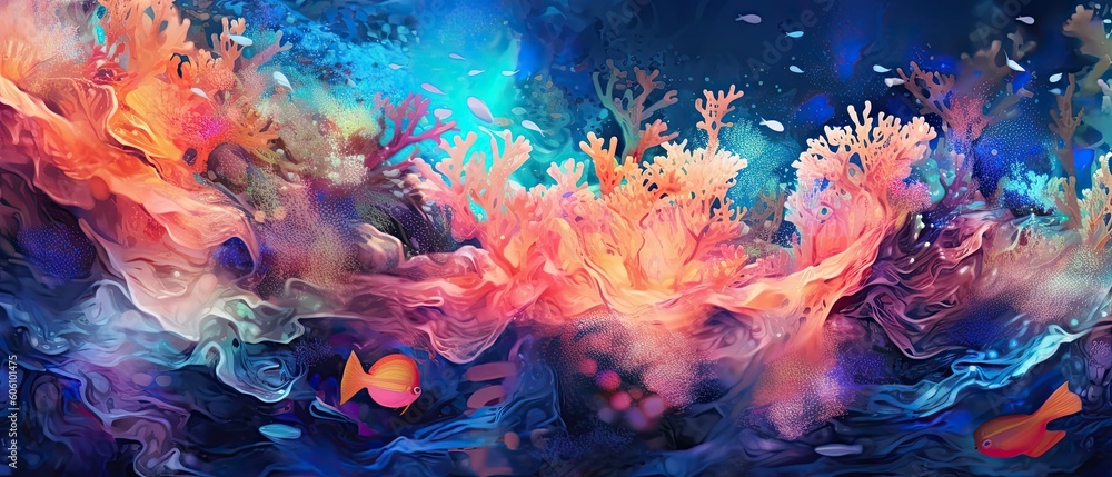 Abstract underwater liquid background featuring a mix of beautiful ...