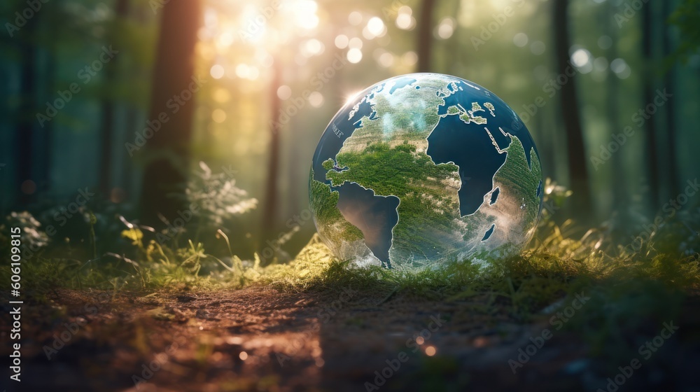 Sustainable and environment concept of clear transparent world on the ...