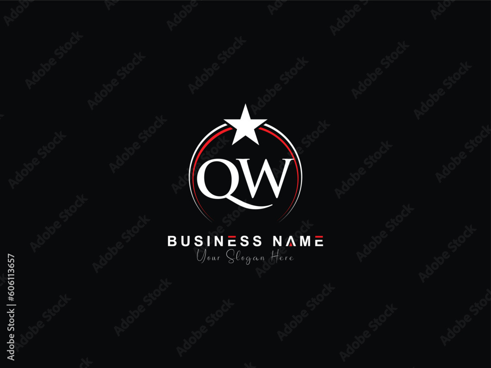 QW, q&w qw Luxury Letter Logo and Star Design For Your Business Stock ...