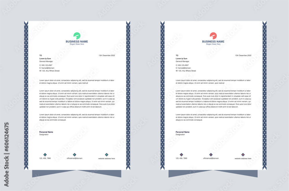 Company or office letterhead template. Professional corporate business ...