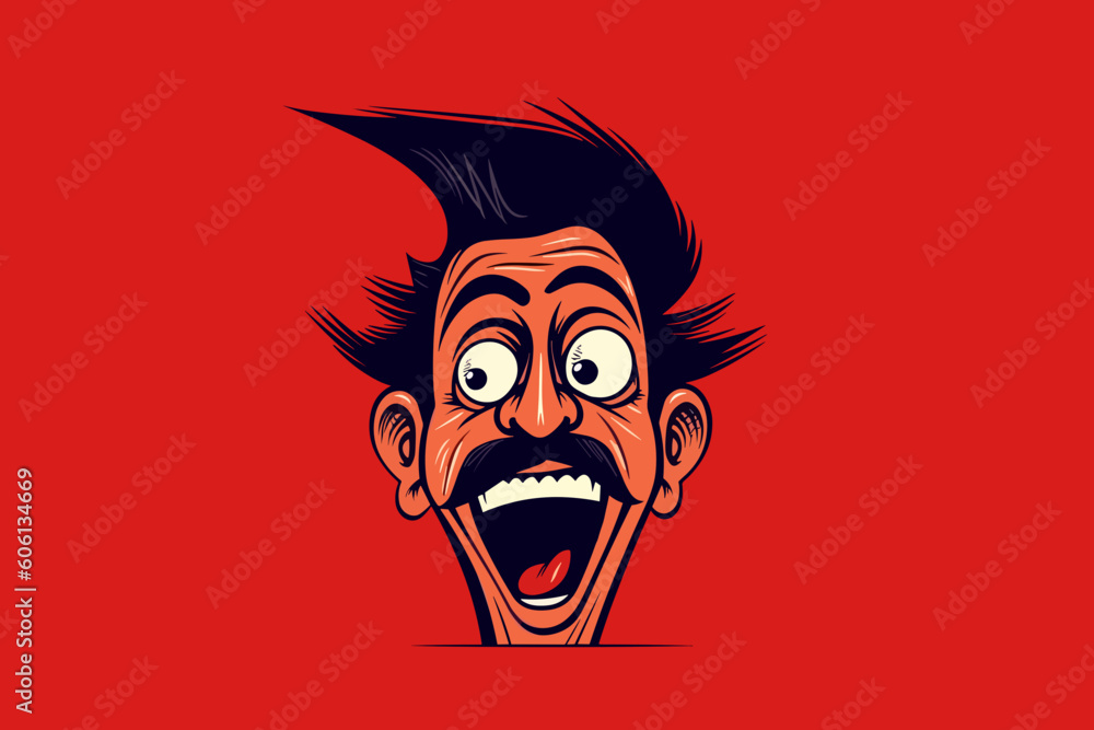 Doodle inspired Jokester telling jokes, cartoon sticker, sketch, vector ...