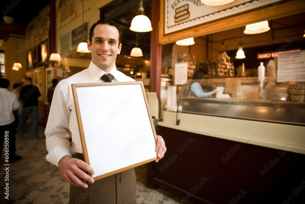 Group portrait photography of a pleased man in his 30s holding an empty ...