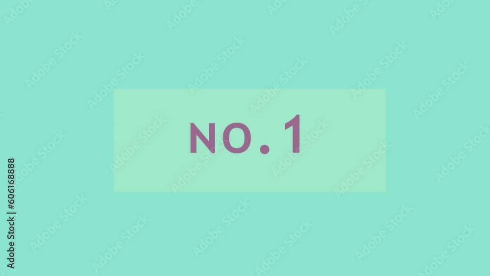 No.1 text animation with pop up motion graphic circle on blue ...