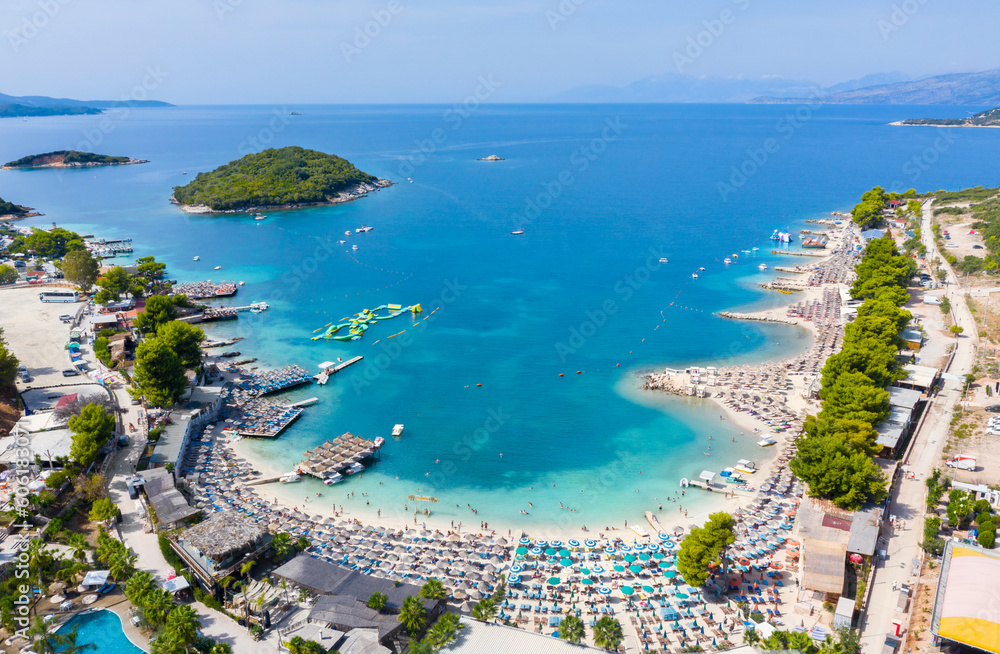 Ksamil beaches. Four islands. The bay. The Tetran Archipelago. Ksamil ...